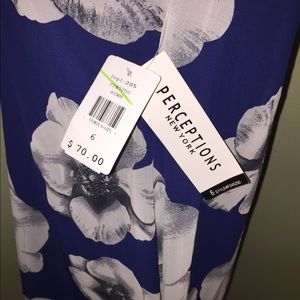 Perceptions | Dresses | New Perceptions New York Blue Floral Dresssize ...